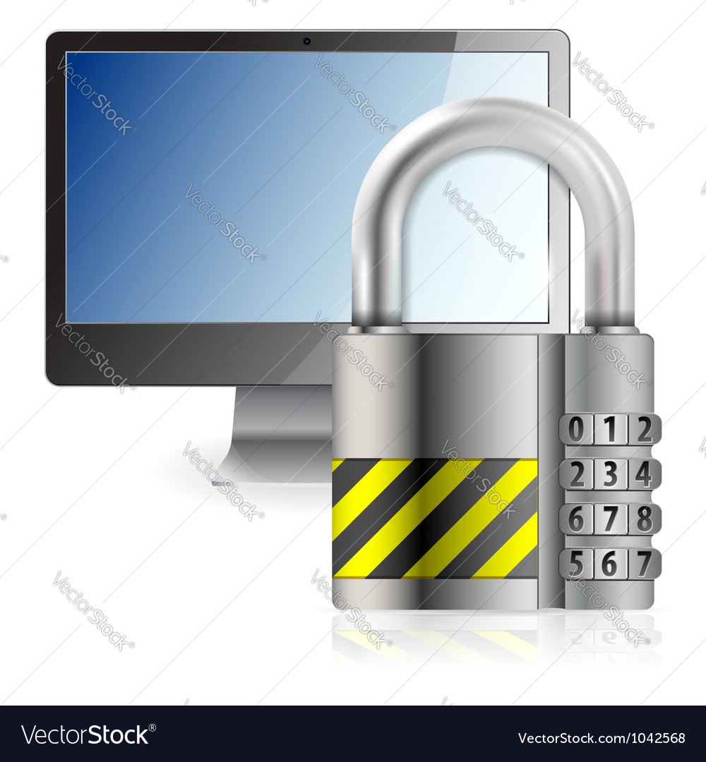 Safe computer concept Royalty Free Vector Image