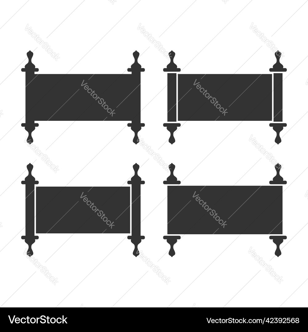 Scroll and manuscript logo set Royalty Free Vector Image