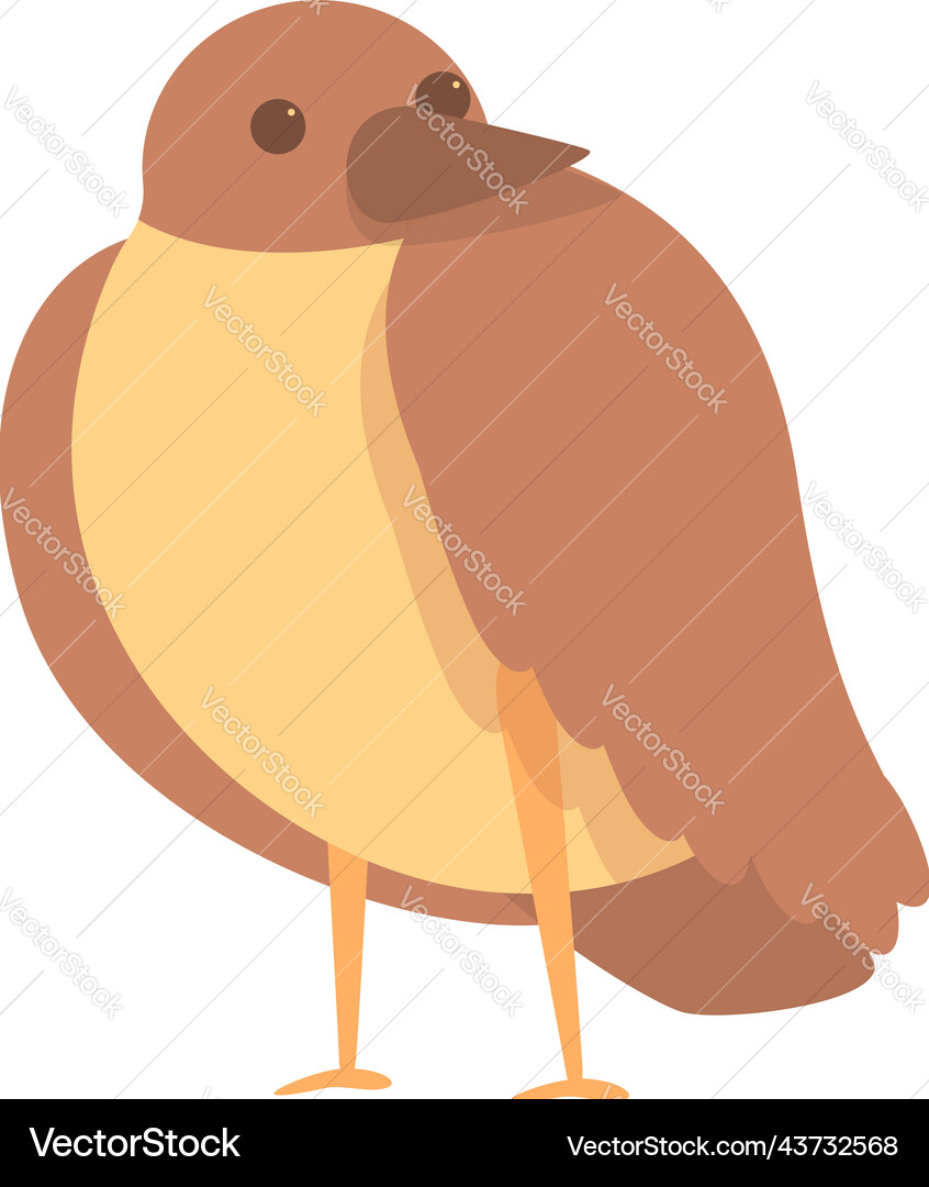 Small sparrow icon cartoon tree bird Royalty Free Vector