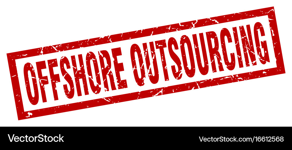 Square grunge red offshore outsourcing stamp Vector Image