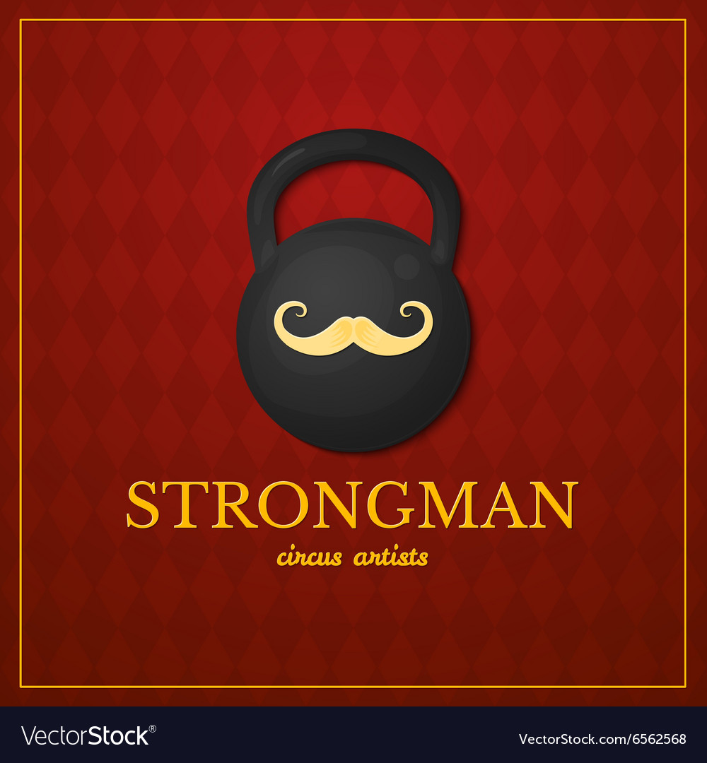 Strongman logo circus design Royalty Free Vector Image