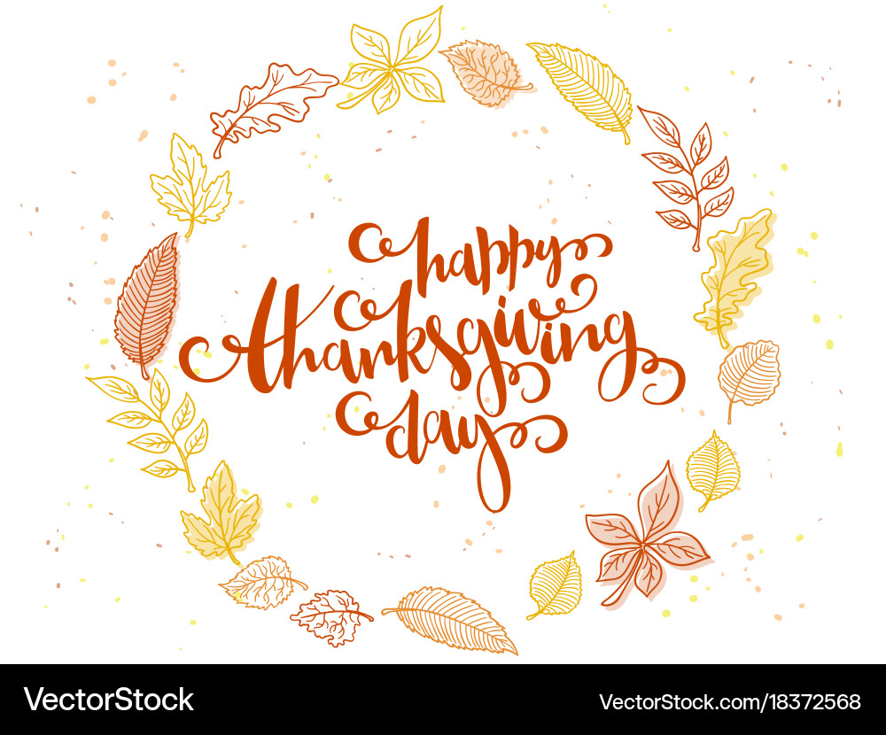 Thanksgiving greeting card with hand Royalty Free Vector