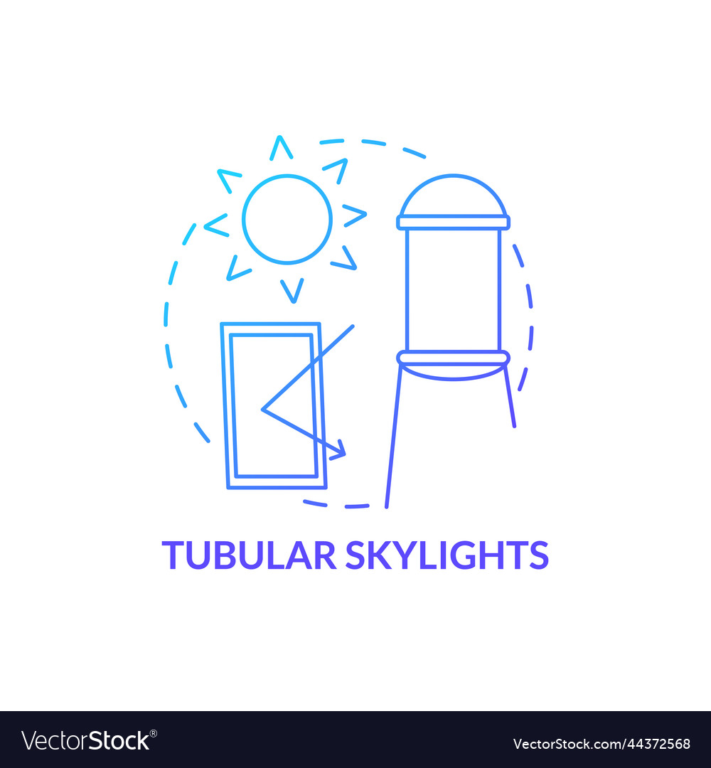 Tubular skylights blue gradient concept icon Vector Image Tubular skylights blue gradient concept icon Vector Image