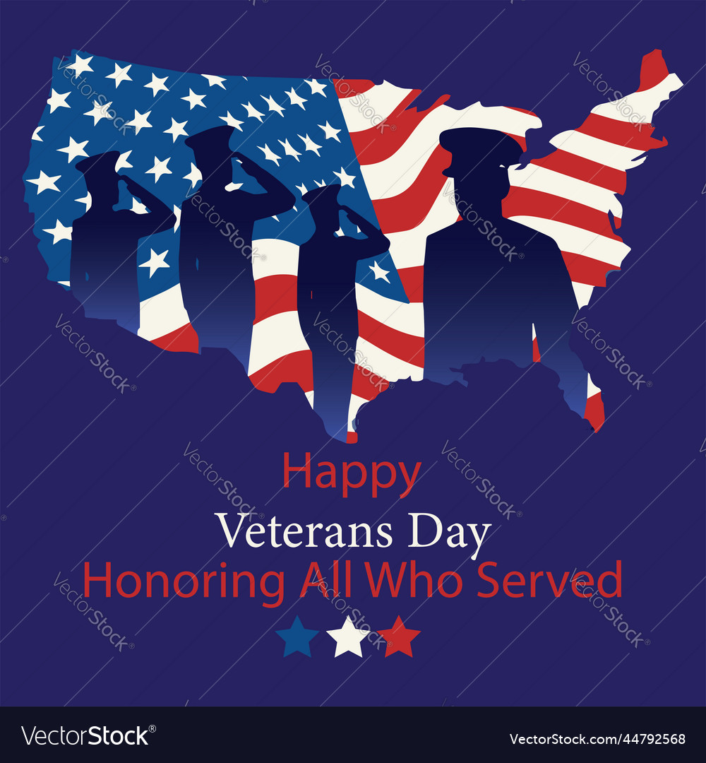 Veterans day poster honoring all who served Vector Image