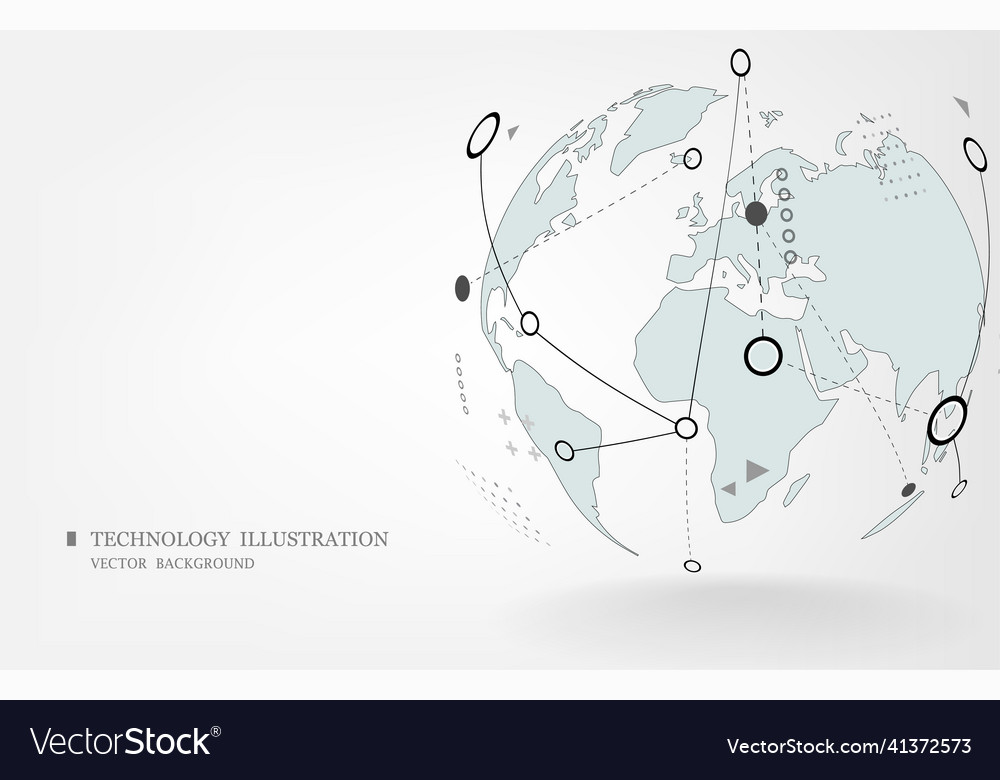 Abstract connect circle with world map Royalty Free Vector Abstract connect circle with world map Royalty Free Vector