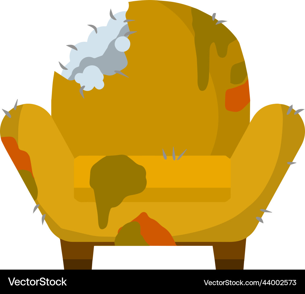 Broken chair old armchair Royalty Free Vector Image