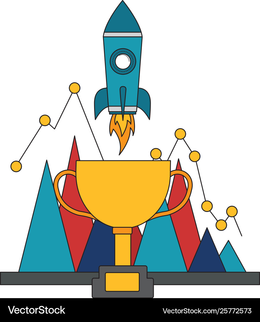 Business startup trophy diagram report Royalty Free Vector