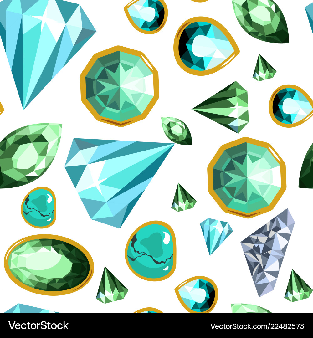 Gems and diamonds precious stones seamless Vector Image