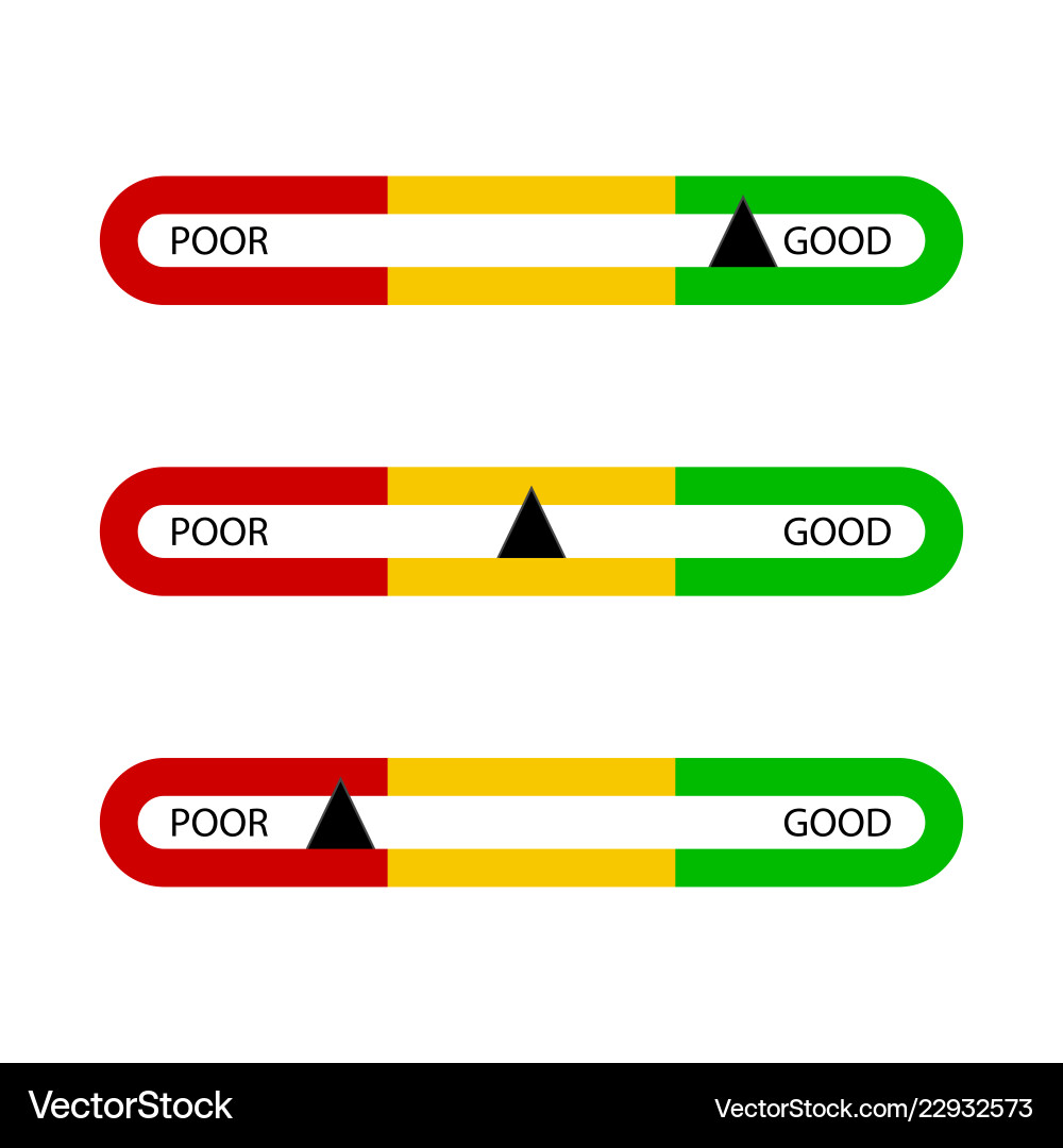 Indicator bar good and poor for business isolated Vector Image