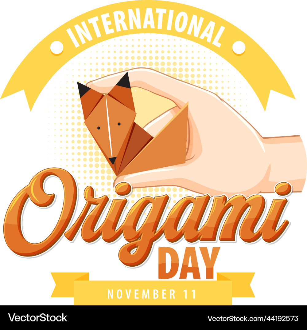 International origami day banner design Royalty Free Vector