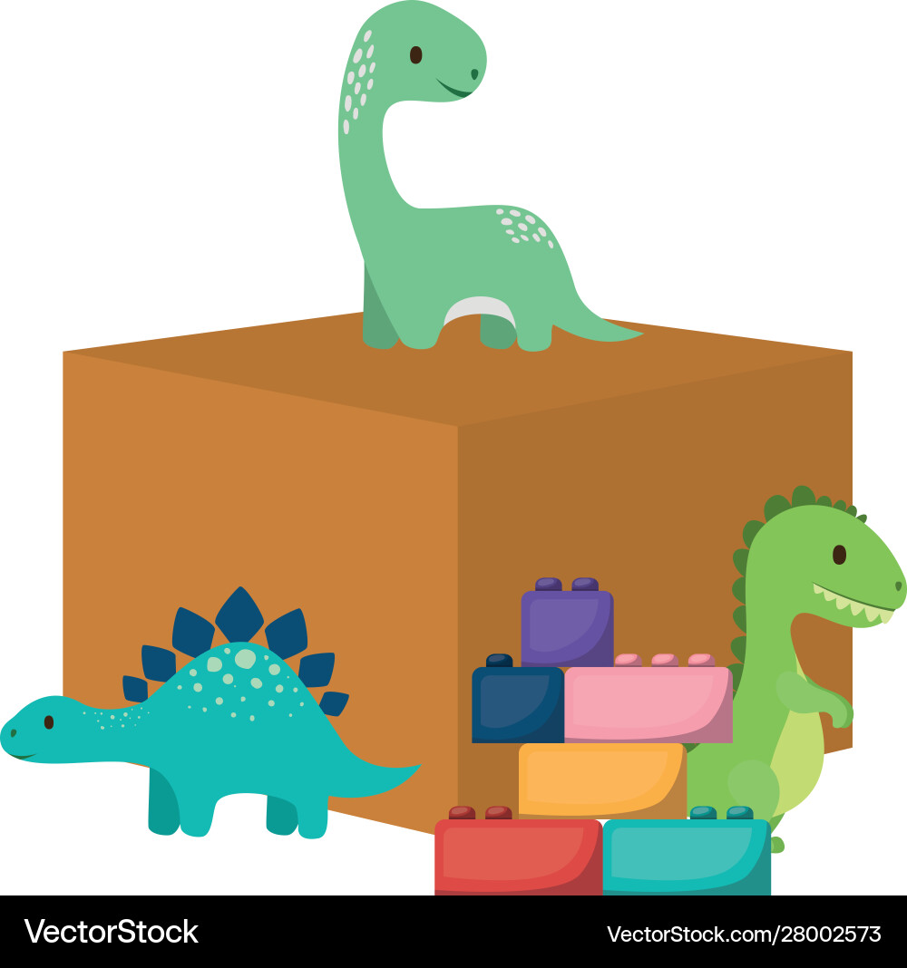 Isolated toys and box design Royalty Free Vector Image