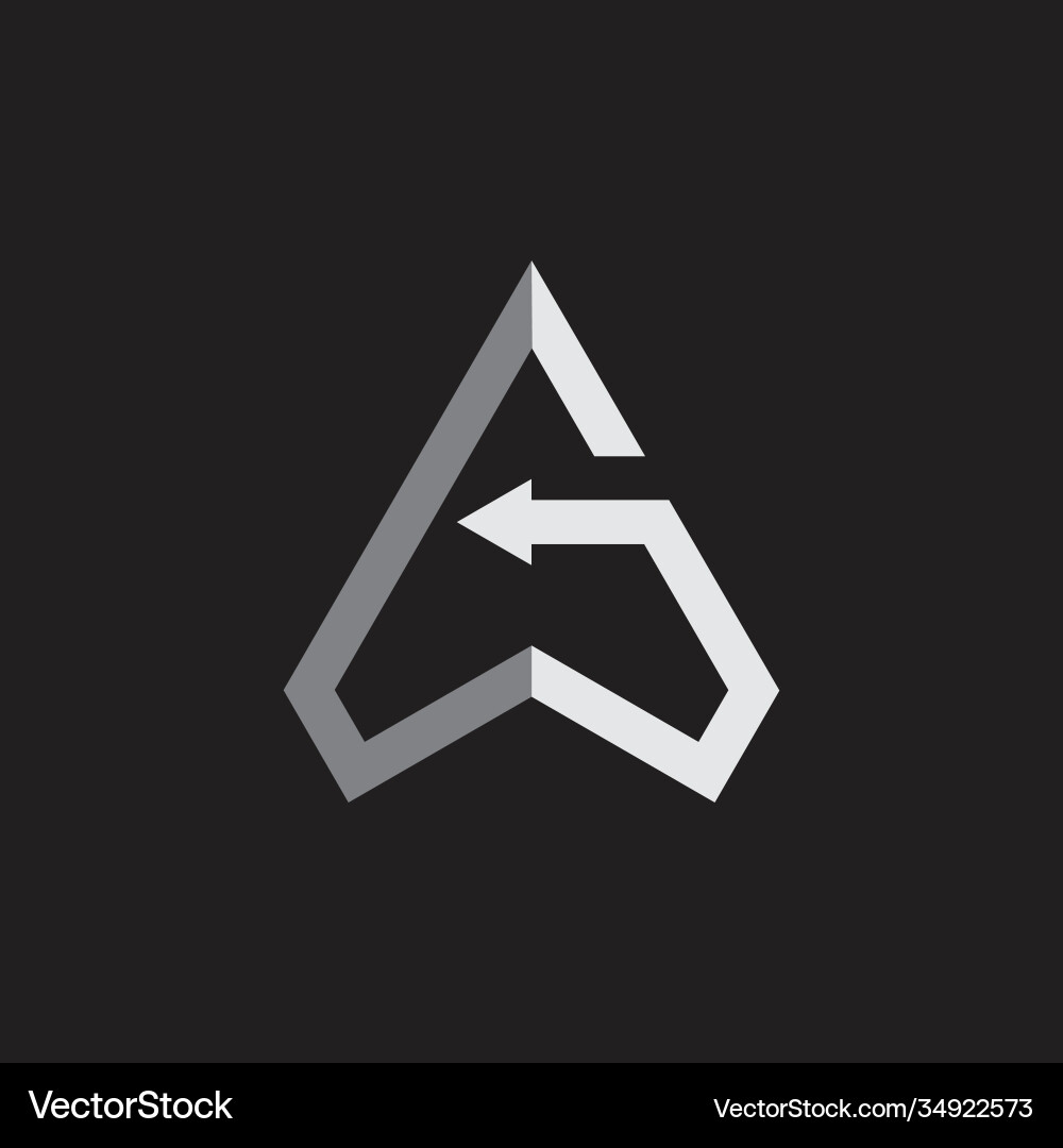 Letter g triangle arrows geometric line logo Vector Image