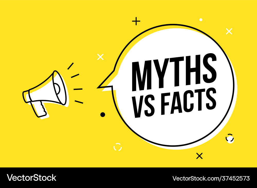 Myths and facts logo megaphone background Vector Image