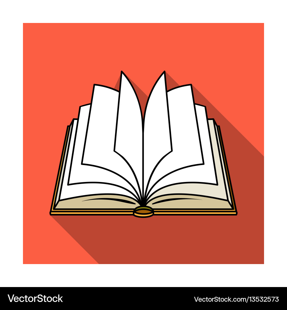 Opened book icon in flat style isolated on white Vector Image