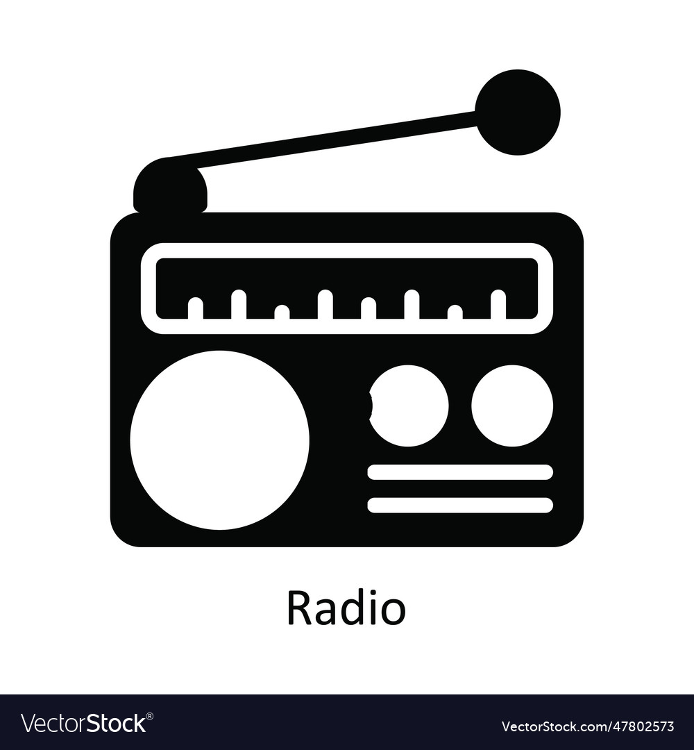 Radio solid icon design kit Royalty Free Vector Image