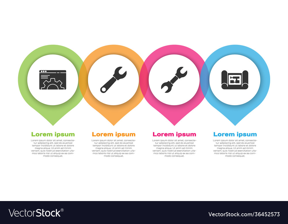 Set browser setting wrench spanner wrench Vector Image