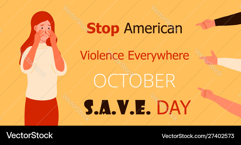 Stop american violence everywhere is organized in Vector Image