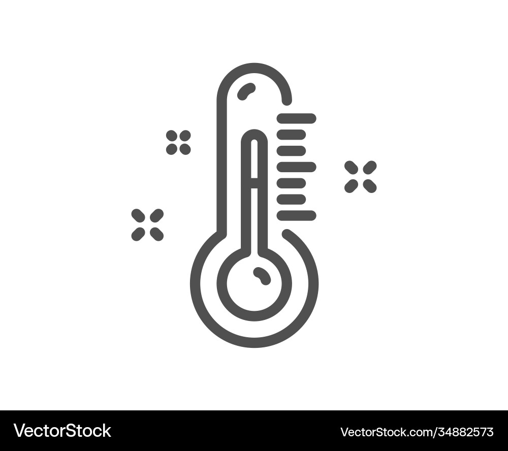 Thermometer line icon temperature diagnostic sign Vector Image