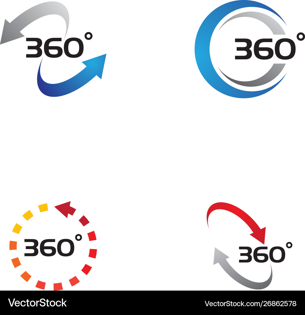 360 degree view related icons Royalty Free Vector Image