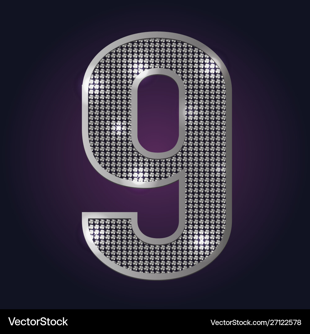 Alphabet number diamond blink blink silver Vector Image