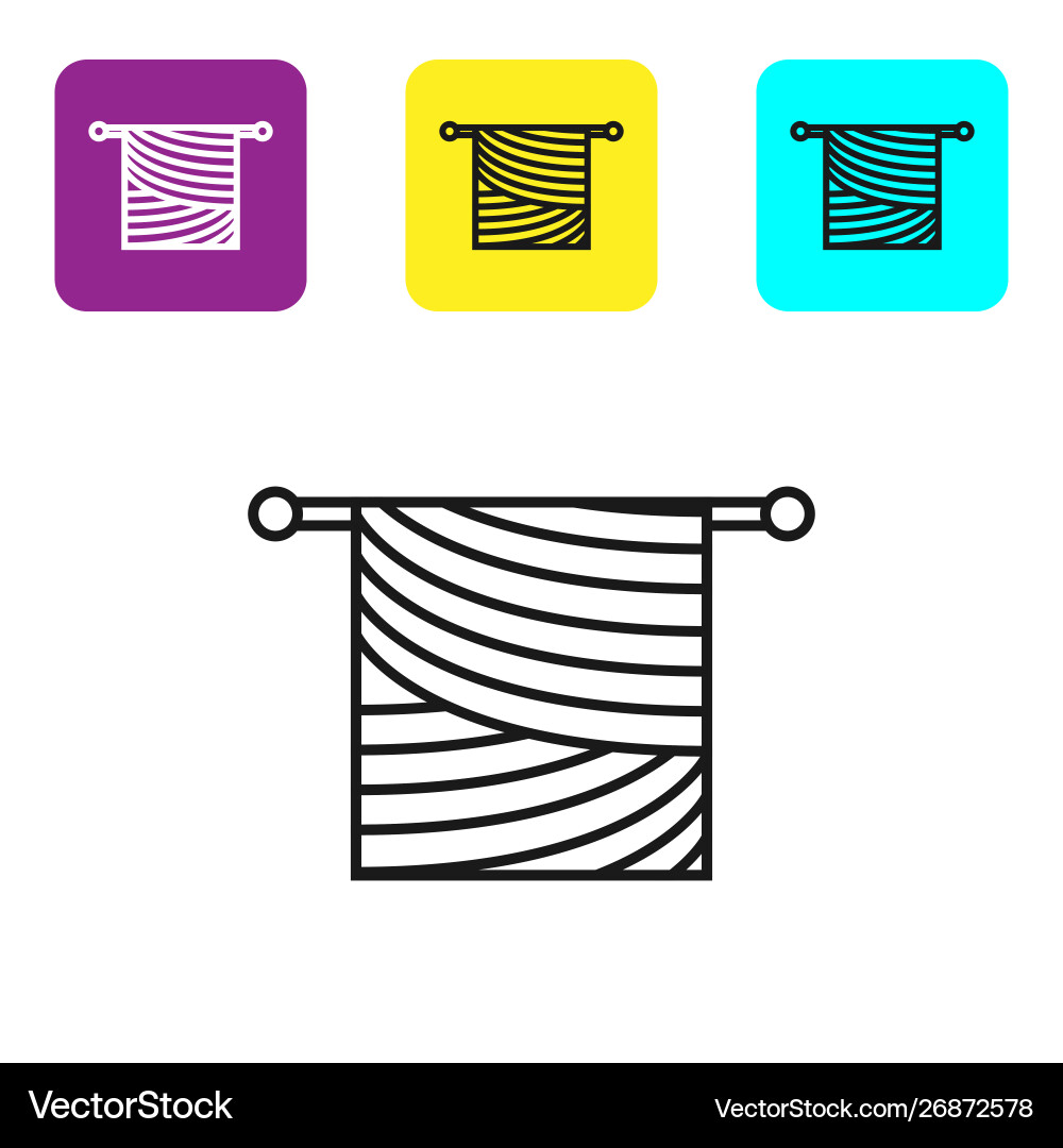 Black line knitting icon isolated on white Vector Image