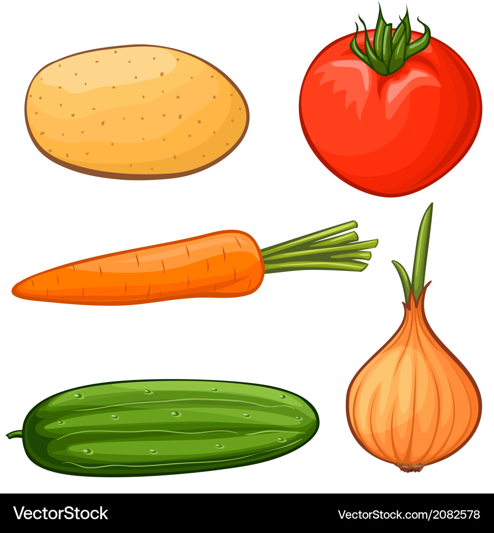 Cartoon vegetables Royalty Free Vector Image - VectorStock