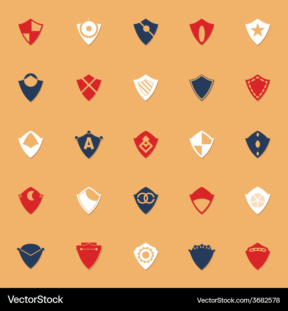 Design shield classic color icons with shadow Vector Image