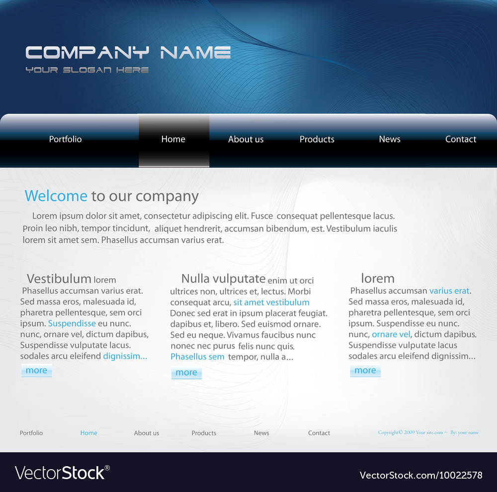 Editable website template Royalty Free Vector Image