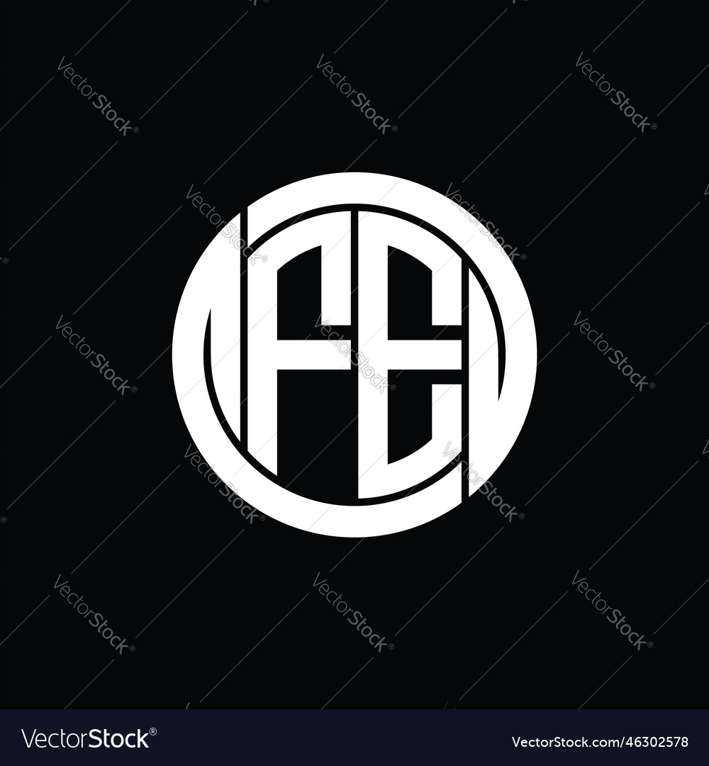 Fe logo monogram shield inside circle shape Vector Image