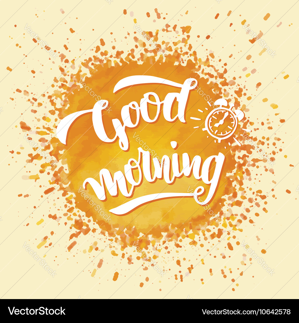 Good morning brush calligraphy Royalty Free Vector Image