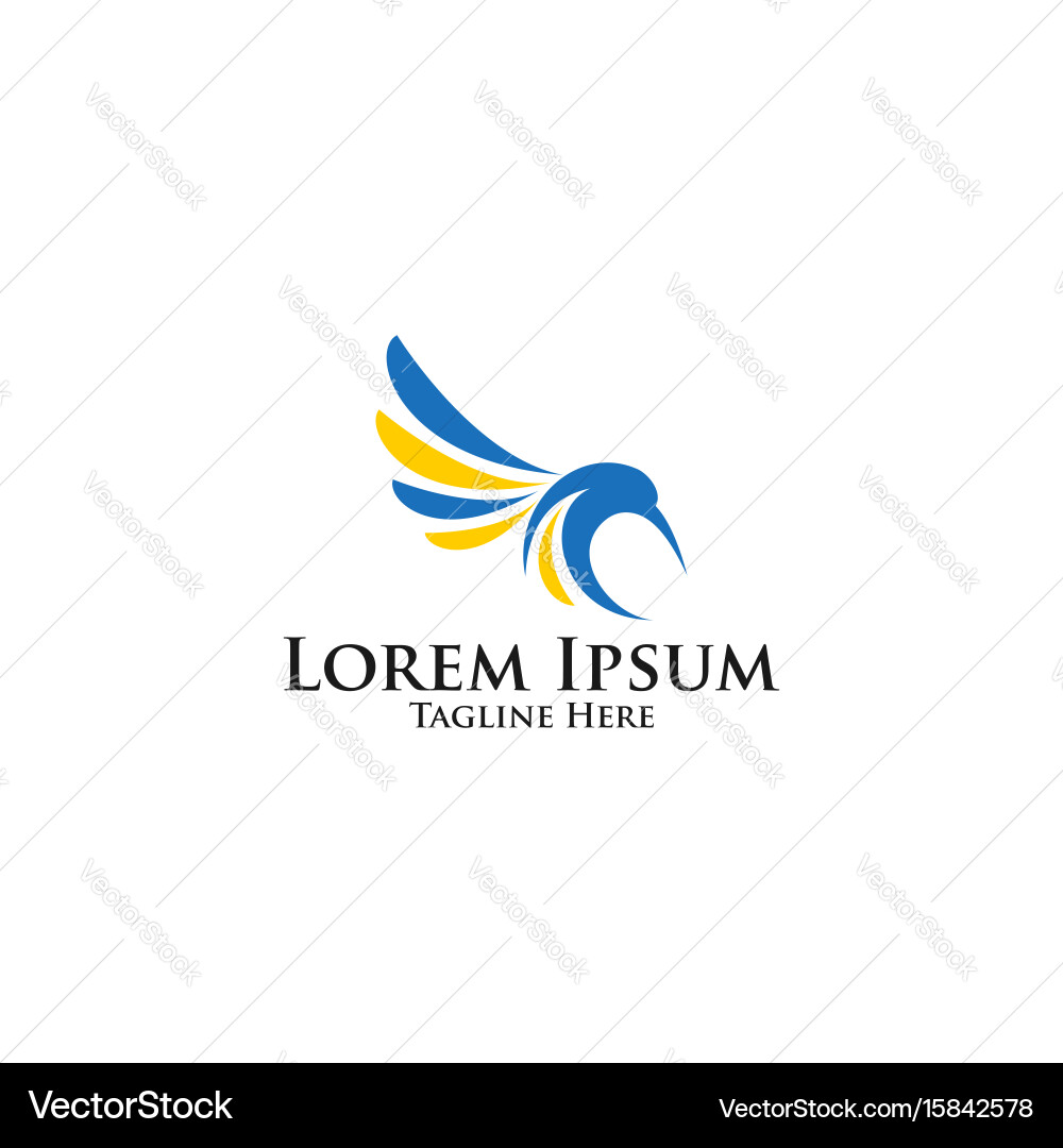 Humming bird icon logo Royalty Free Vector Image