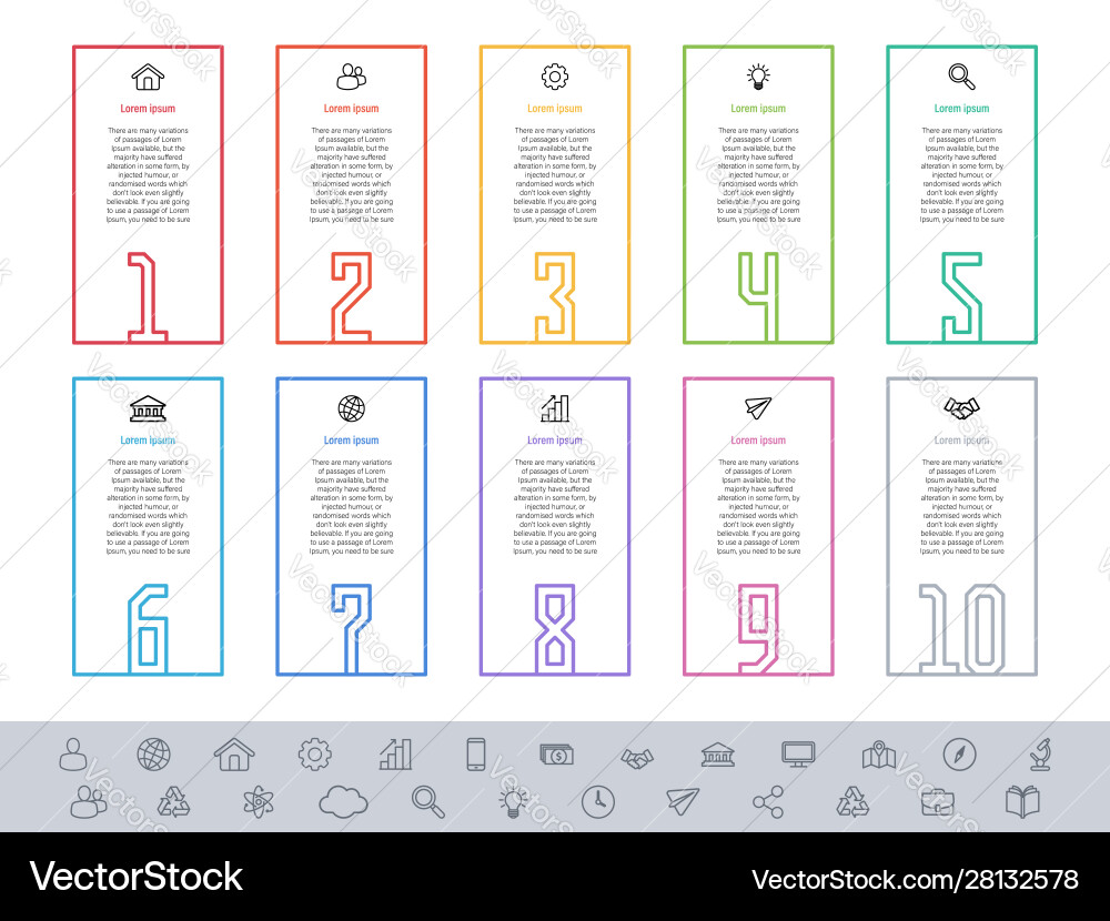 Infographic design business concept with 10 steps Vector Image