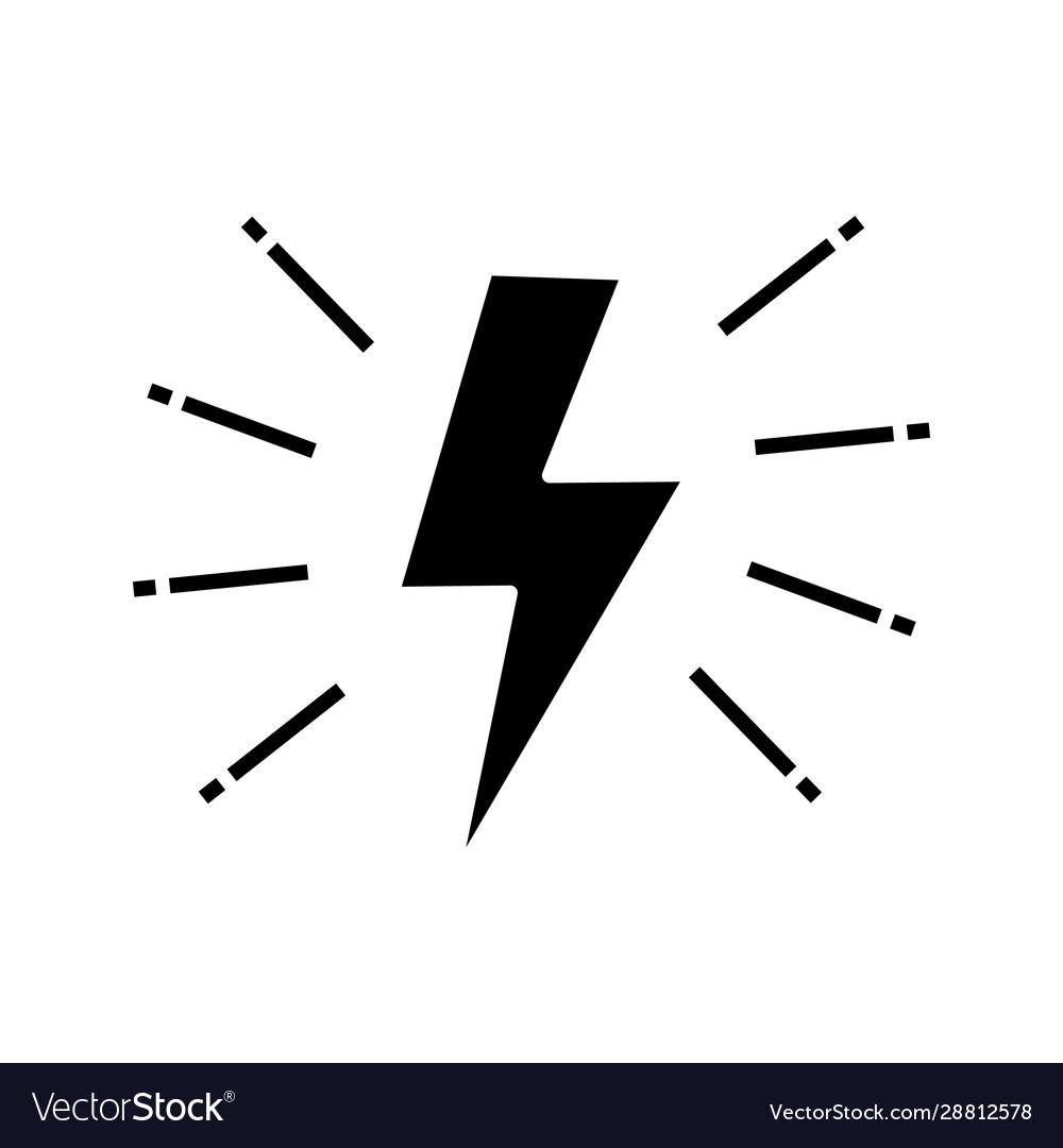 Lightning bolt glyph icon Royalty Free Vector Image Lightning bolt glyph icon Royalty Free Vector Image
