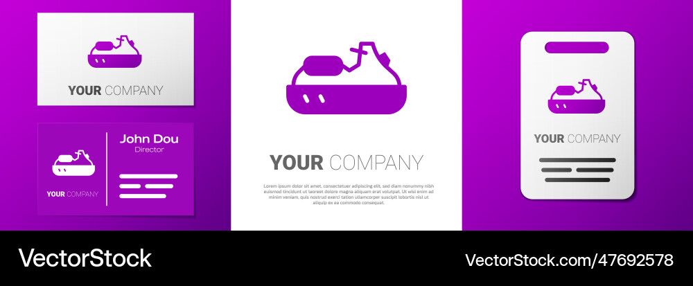 Logotype jet ski icon isolated on white background