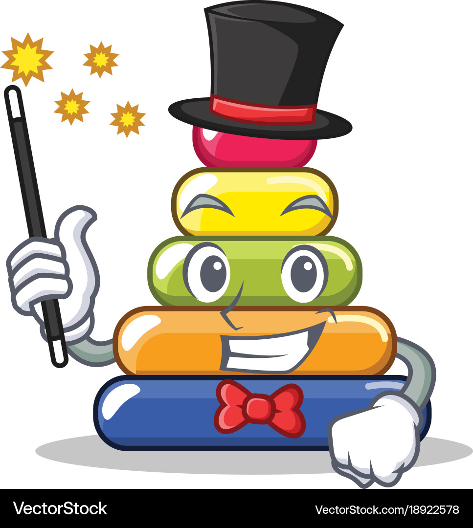 Magician pyramid ring character cartoon Royalty Free Vector