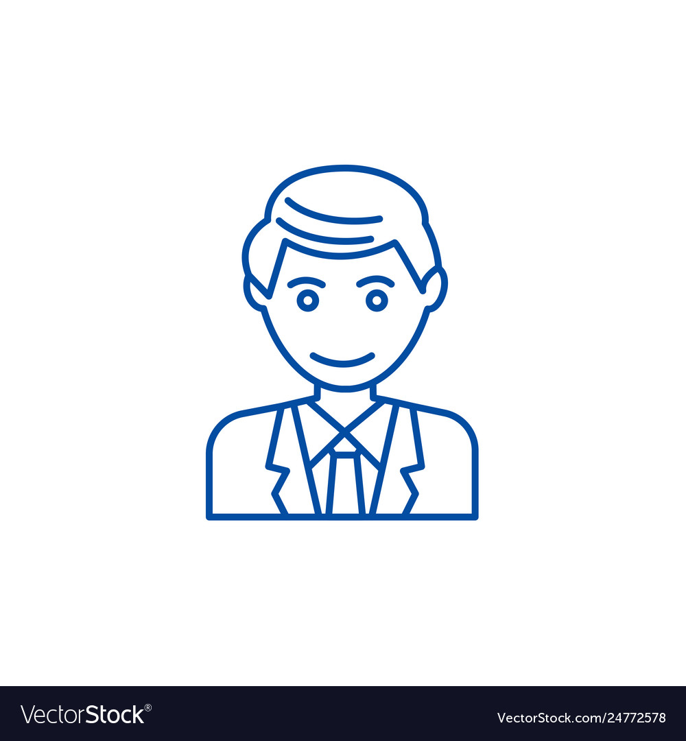 Office man businessman line icon concept Vector Image