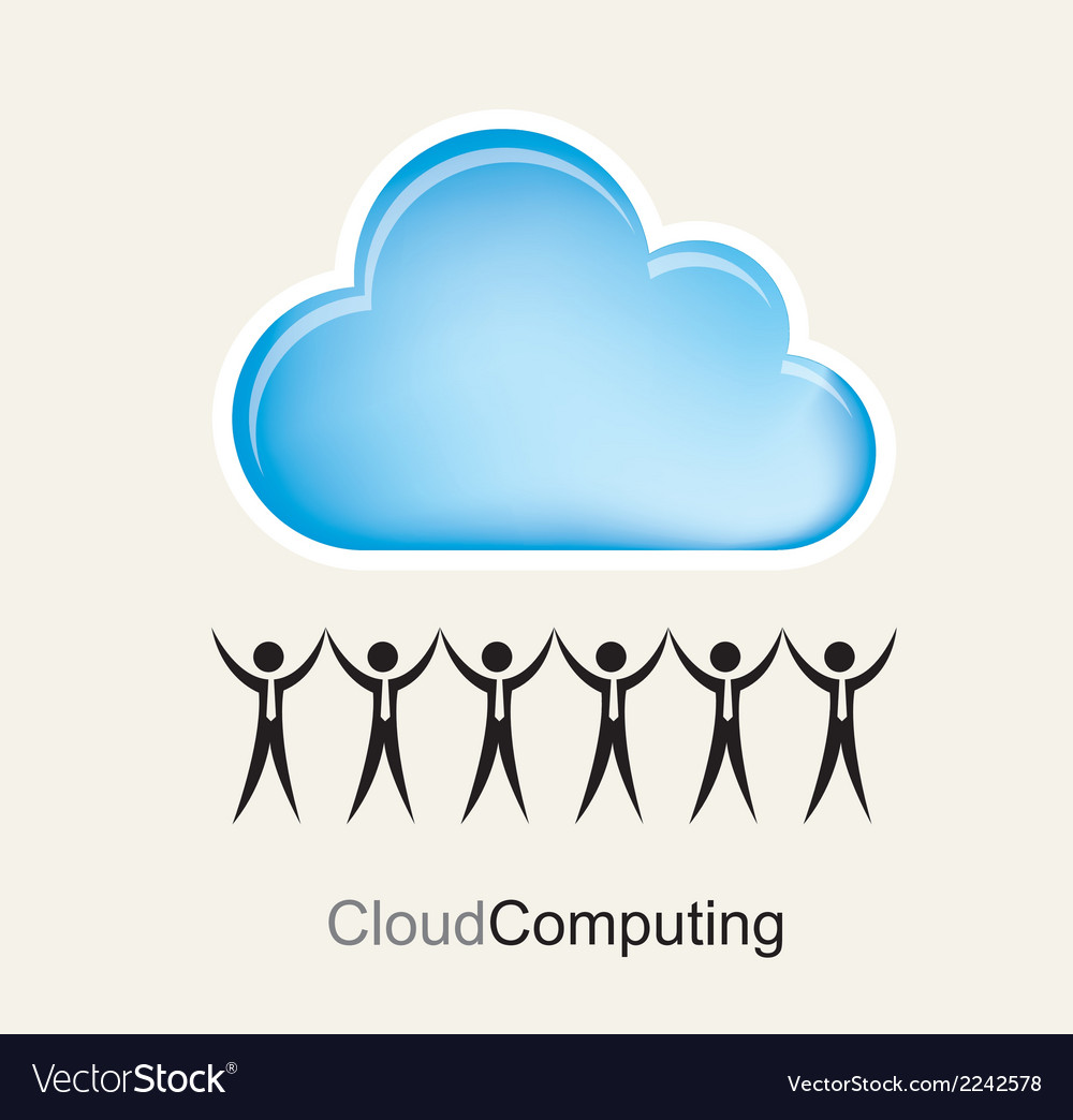 People holding great cloud computing Royalty Free Vector