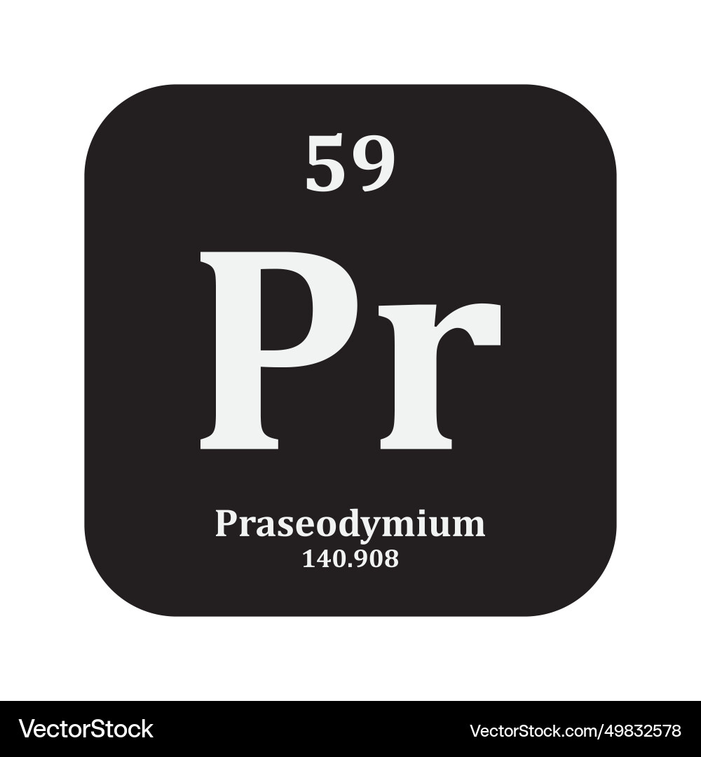 Praseodymium chemistry icon Royalty Free Vector Image
