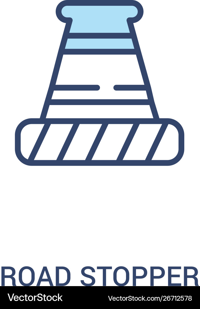 Road stopper concept 2 colored icon simple line Vector Image