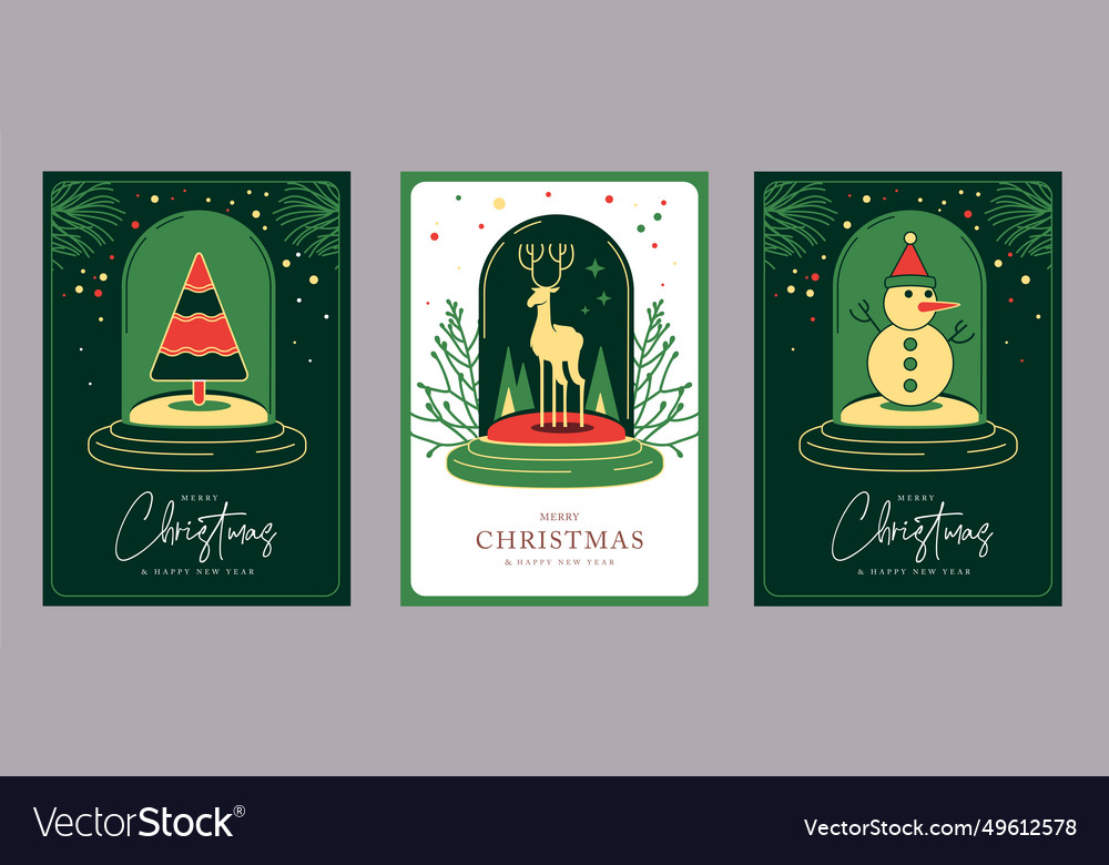 Set of christmas holiday greeting cards or covers Vector Image