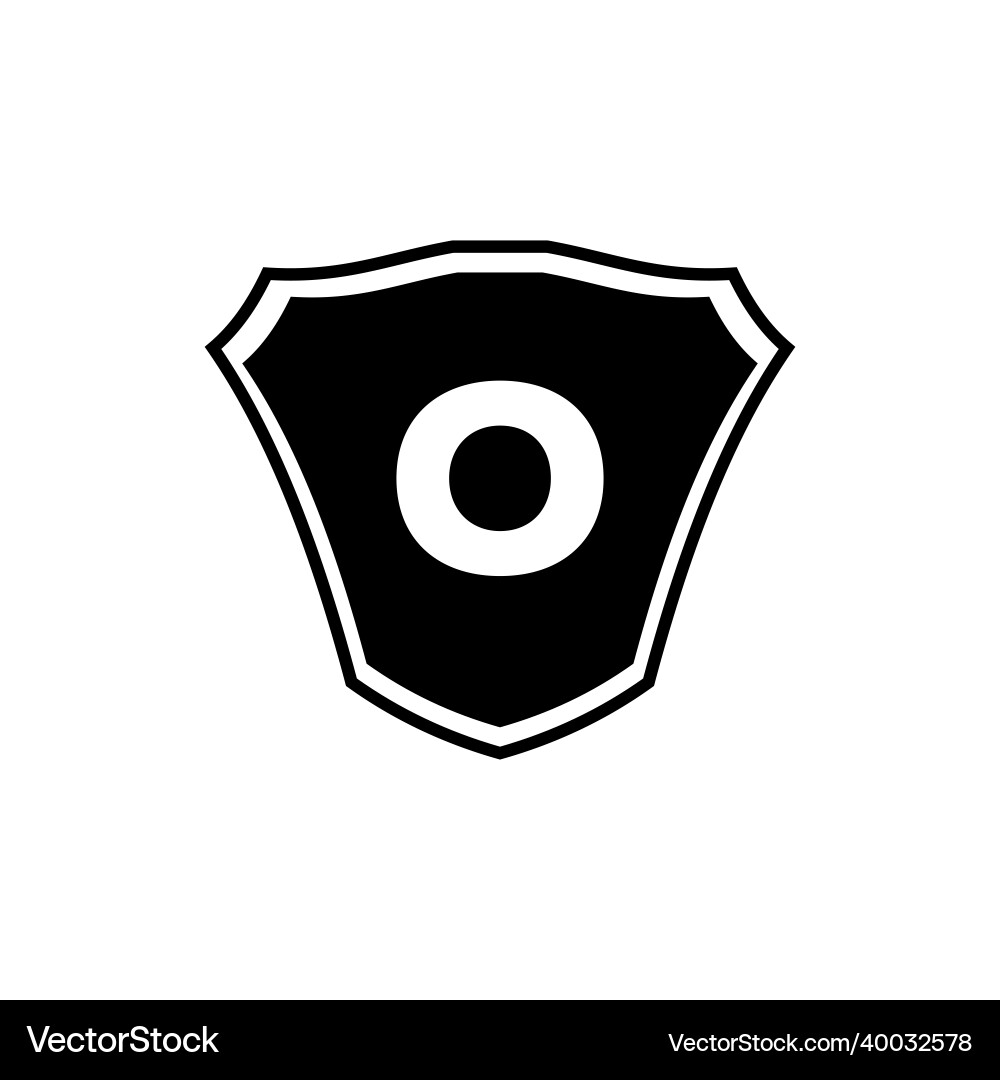 Shield emblem letter o logo template letter o Vector Image