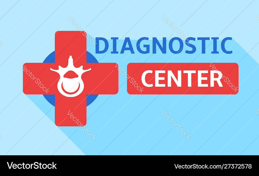 Spine diagnostic center icon flat style Royalty Free Vector