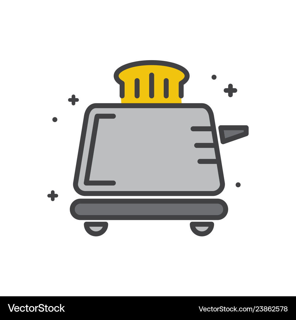 Toaster line icon on white background for graphic Vector Image
