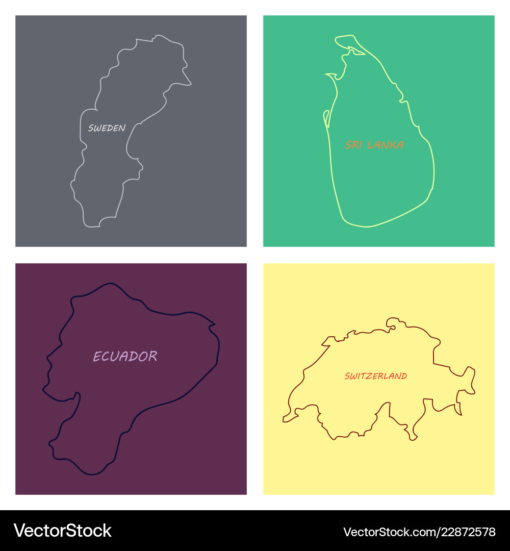 World map-countries in color on white background Vector Image