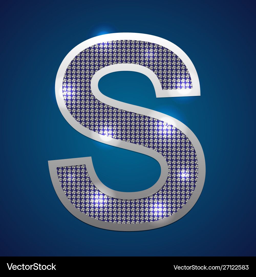 Alphabet set in diamonds and silver Royalty Free Vector