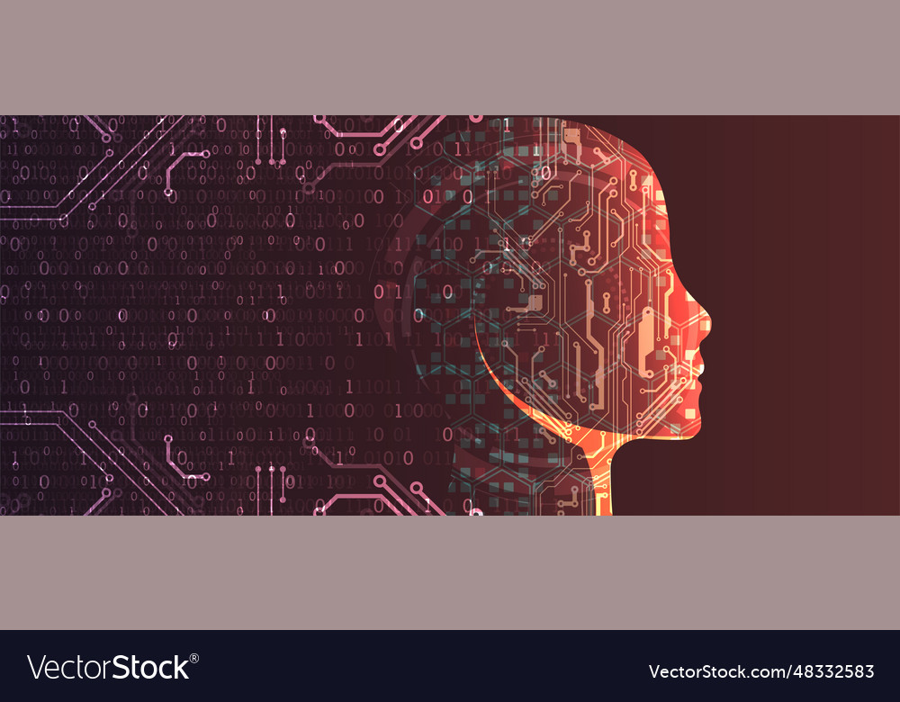 Artificial intelligence technical background Vector Image
