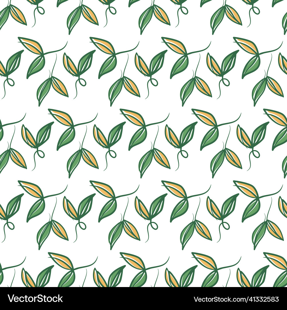 Botanical floral leaves seamless pattern floral Vector Image