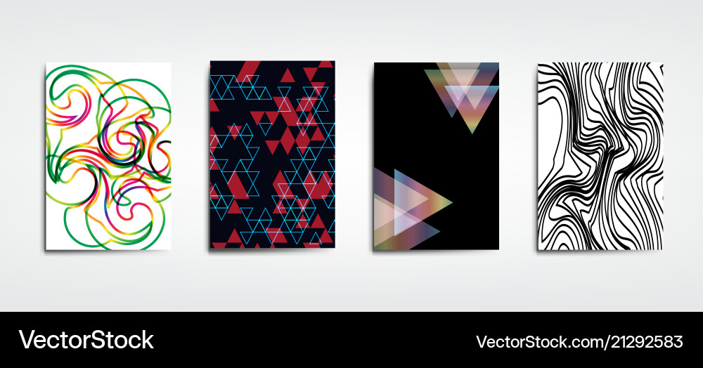 Colorful mosaic covers design minimal geometric Vector Image