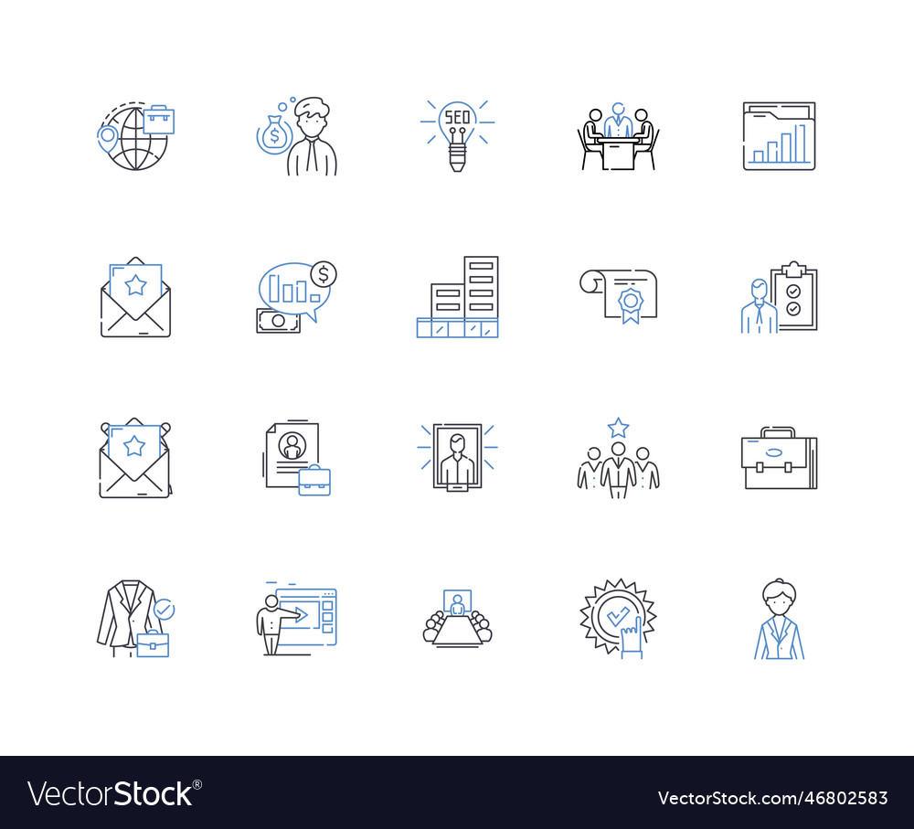 Communications Firm Line Icons Collection Nerk Vector Image