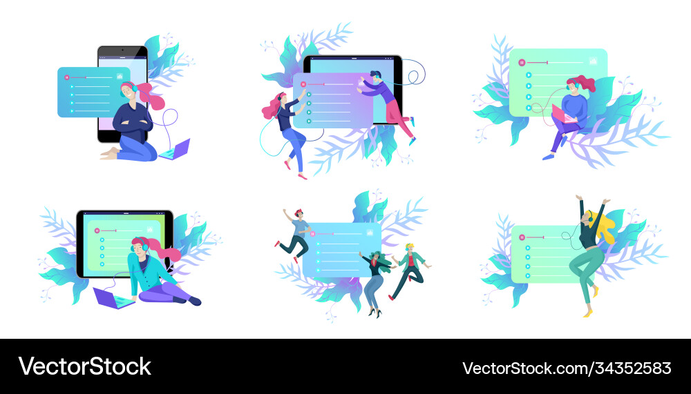 Concept internet online radio streaming Royalty Free Vector